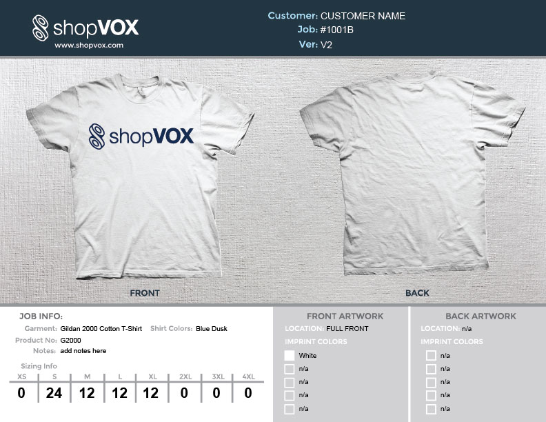 Grab Your Free Realistic T-Shirt Mockup Template to Send Proofs | shopVOX